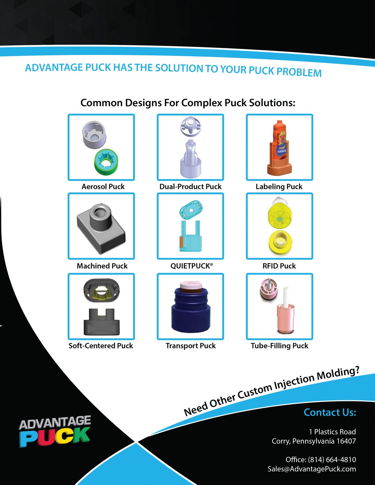 Advantage Puck Brochure - Advantage Puck - Custom Pucks & Injection Molding